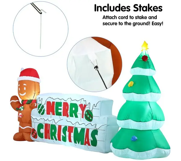 JOIEDOMI 10' Merry Christmas Sign Inflatable