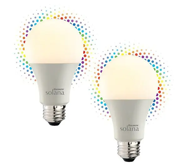 BULBRITE Solana Smart Led Light Bulb A19 Color Hanging, 2pk - One-color