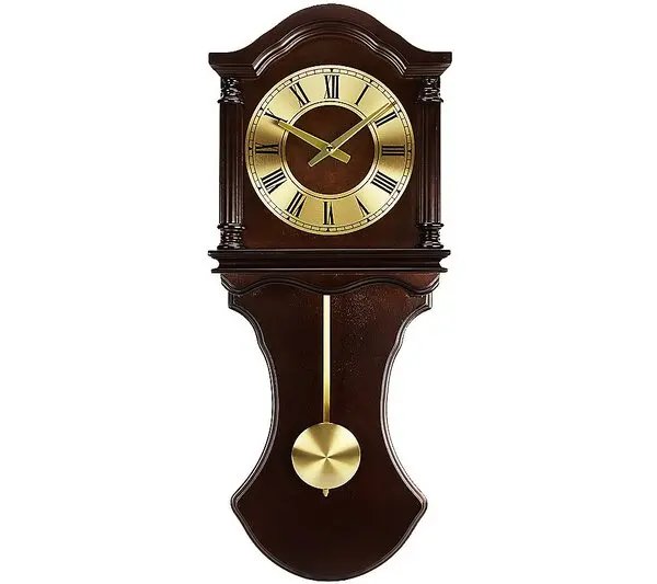 BEDFORD CLOCK COLLECTION Chocolate Finish Pendu Lum Wall Clock - One-color