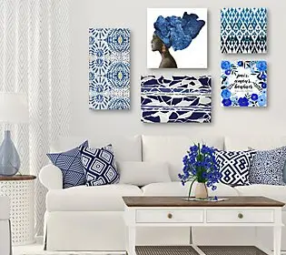 COURTSIDE MARKET Boho Blue Indigo 5-piece Canva S Set - One-color