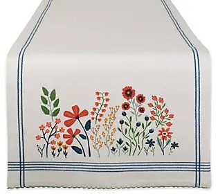 DESIGN IMPORTS Flower Garden Table Runner 14' X 108 - One-color