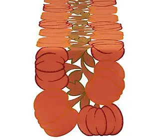DESIGN IMPORTS Embroidered Pumpkins Table Runne R - One-color