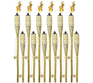 MATNEY Extra Long Bamboo Torches 12 Pack - One-color
