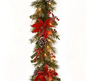 NATIONAL TREE COMPANY 9' Tartan Plaid Garland - One-color