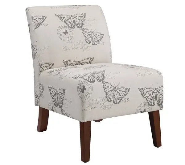 LINON Home Rhonda Armless Butterfly Print Decor Ative Chair - One-color