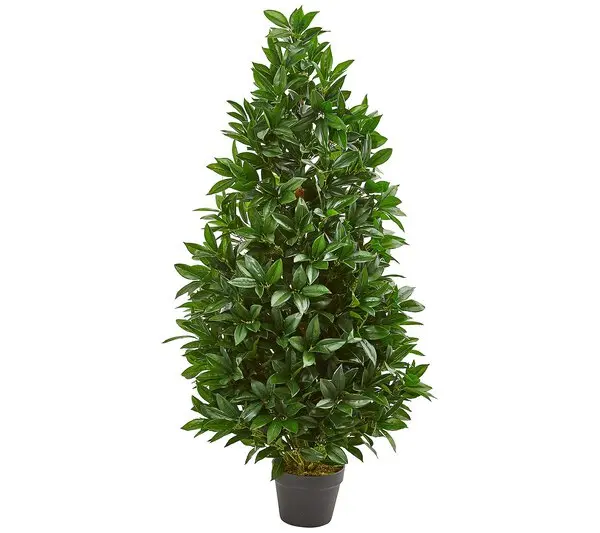 NEARLY NATURAL 4' Bay Leaf Artificial Topiary Tree Nearly N Atural - One-color