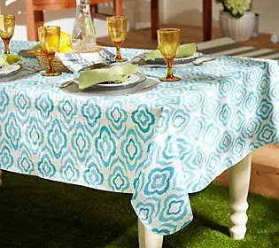 DESIGN IMPORTS 60x102 Ikat Vinyl Tablecloth - One-color