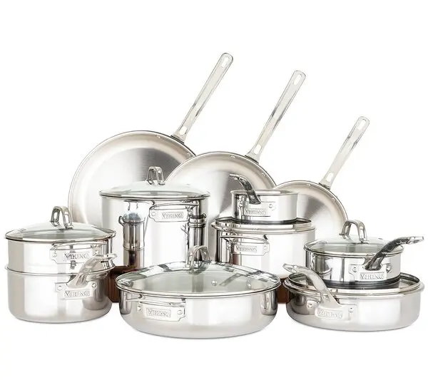 VIKING 3-ply 17-piece Stainless Steel Cookware Et - Silver