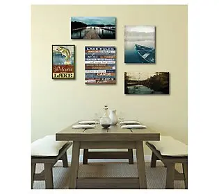 COURTSIDE MARKET Gone Fishing 5 Piece Canvas Se T - One-color