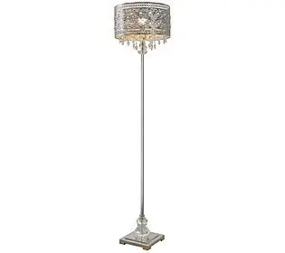 RIVER OF GOODS 60.5'h Polished Nickel And Cryst Al Floor Lamp - One-color