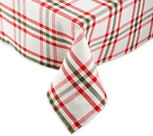 DESIGN IMPORTS 52'x52' Nutcracker Plaid Tablecl Oth - One-color