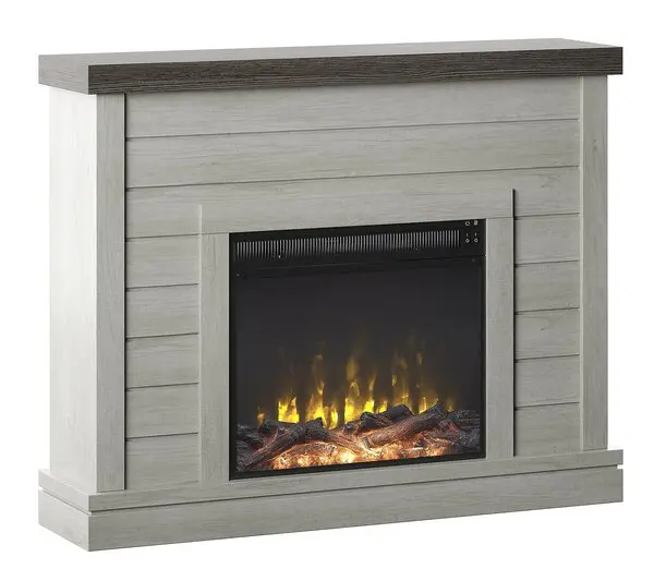 TWIN-STAR INTERNATIONAL Twin Star Home Shiplap Wall Mantel Electric Fir Eplace Heater - One-color