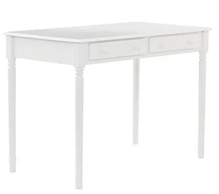 QVC White Writing Desk With Two Large Drawers - One-color