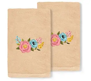 LINUM HOME TEXTILES Primavera Embroidered 2-p C Hand Towels - One-color