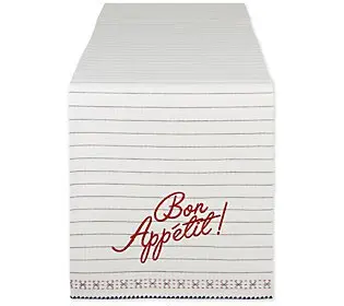 DESIGN IMPORTS Bon Appetit Embellished Table Ru Ner 14' X 108 - One-color