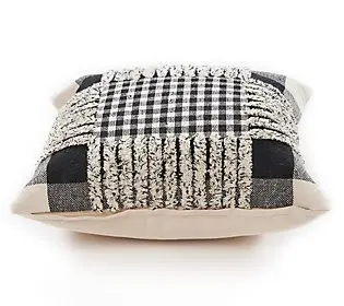OX BAY TRADING CO. Ox Bay Trading & Supply Co. Black/white Checked Pillow