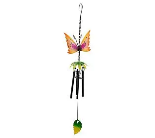 NORTHLIGHT 19' Metal Butterfly Outdoor Garden W Indchime - One-color