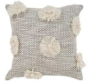 OX BAY TRADING CO. Ox Bay Trading & Supply Co. Gray Pillow With Ya Rn Accents - One-color
