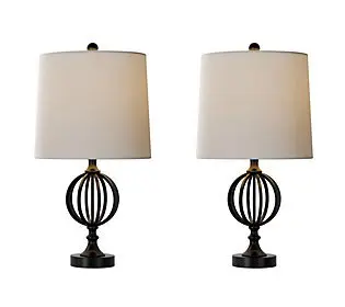 HASTINGS HOME Iron Orb Table Lamps, Set Of 2 - One-color