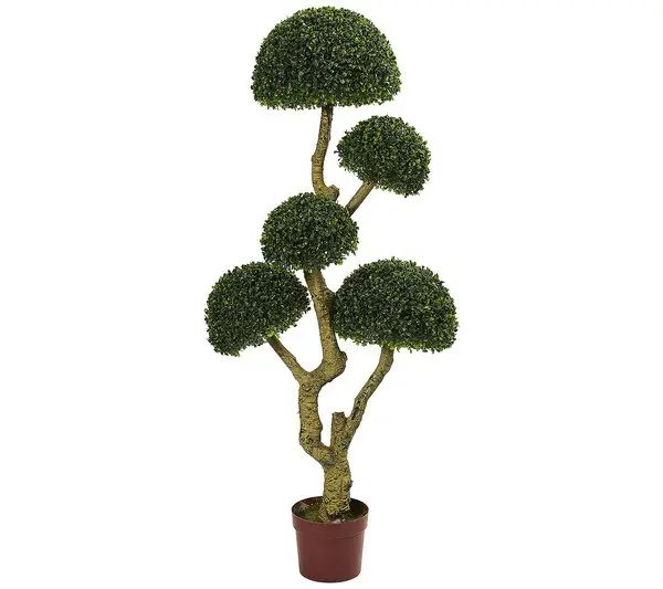 NEARLY NATURAL 5' Five-head Boxwood Artificial Tree Nearly Atural - One-color