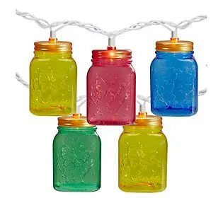 NORTHLIGHT 10-count Multi-color Mini Mason Jar Ight Set - One-color