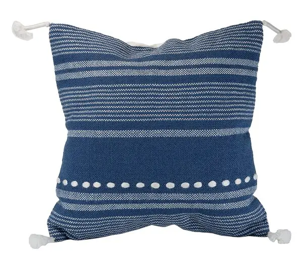 FORESIDE HOME & GARDEN Striped Hand Woven 20x20 Pillow - One-color
