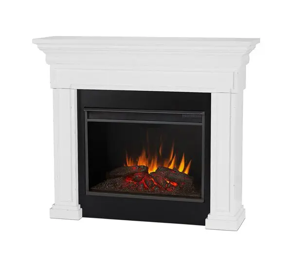 REAL FLAME Emerson Rustic White Indoor Electric Fireplace