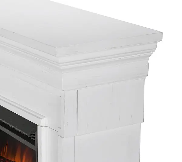 REAL FLAME Emerson Rustic White Indoor Electric Fireplace