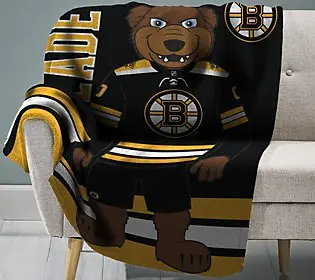 SLEEP SQUAD Nhl Boston Bruins Blades 60' X 80' Rachel Plush Blanket - One-color