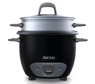 AROMA 6-cup Pot Style Rice Cooker, Black - One-color