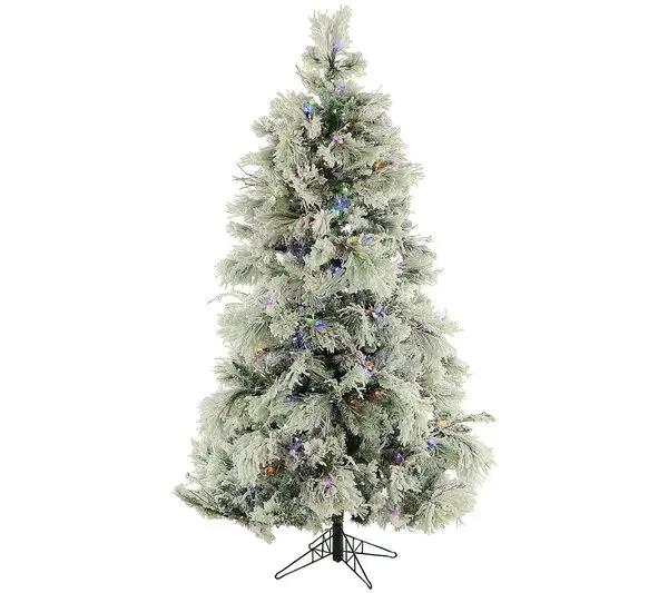 FRASER HILL FARM 6.5' Flocked Snowy Pine Tree, Ulticolor - One-color