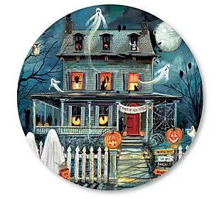 COURTSIDE MARKET Haunted House I 15x15 Circular Panel - One-color