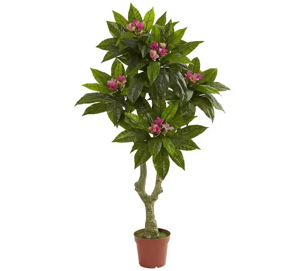 NEARLY NATURAL 5' Plumeria Tree By - One-color