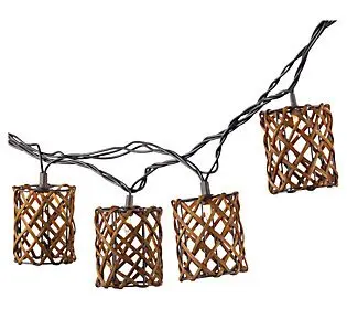 GERSON INTERNATIONAL 6-ft L Rattan Weave Cylindrical Patio Lights Gerson Co - One-color