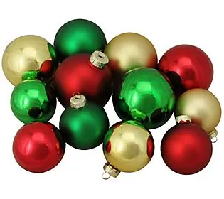 NORTHLIGHT Set Of 96 Red & Gold Glass Ornaments - One-color