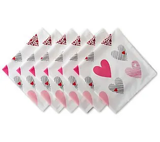 DESIGN IMPORTS 6-pack Hearts Collage Print Napk In Set - One-color