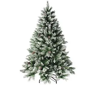 NORTHLIGHT 7' Flocked Angel Pine Artificial Chr Istmas Tree - One-color