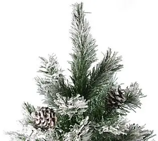 NORTHLIGHT 7' Flocked Angel Pine Artificial Chr Istmas Tree