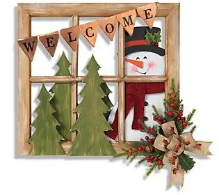 GERSON INTERNATIONAL 18-in L Window W/ Snowman & Floral Accent Ge Son Co - One-color