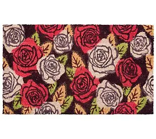 NATURE MATS BY GEO Garden Roses Coir Doormat With Pvc Backing - One-color