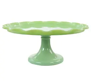 MARTHA STEWART Jadeite Glass Cake Stand