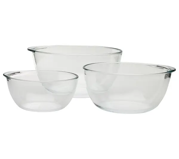 MASON CRAFT & MORE 3-pc Glass Mixing Bowl Set - One-color