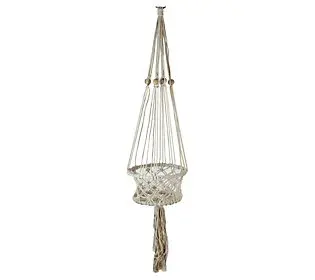 NORTHLIGHT 43' Lattice Macrame Hanging Planter Lder