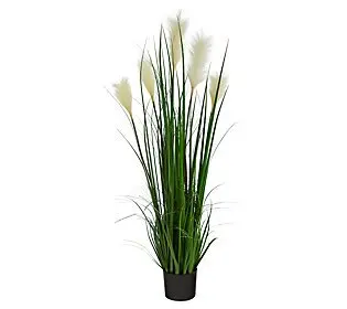 NEARLY NATURAL 4' Plum Grass Artificial Plant - One-color