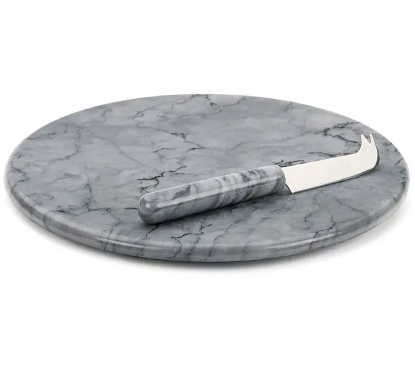 RSVP Grey Marble Cheese Board Set - One-color