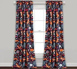 LUSH DECOR Pixie Fox Set Of 2 Room-darkening Curtains L Ush Decor - One-color