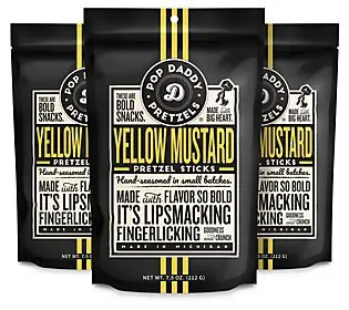 POP DADDY 7.5-oz Bags Yellow Mustard Gourme T Pretzels - One-color