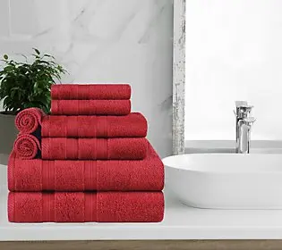 SUPERIOR Cotton 8 Piece Zero Twist Quick-drying Towel Set - One-color