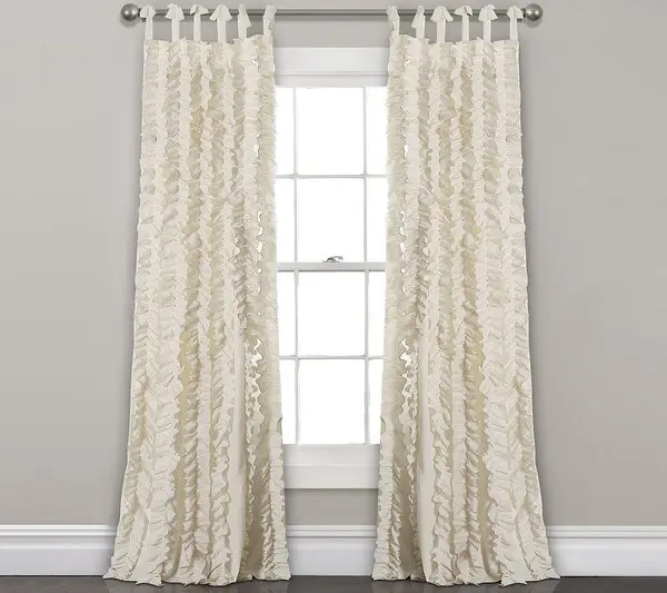 LUSH DECOR Sophia Ruffle Set Of 2 Window Curtains Lush Ecor - One-color