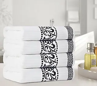SUPERIOR Cotton 6-piece Floral Scroll Absorbent Towel Set